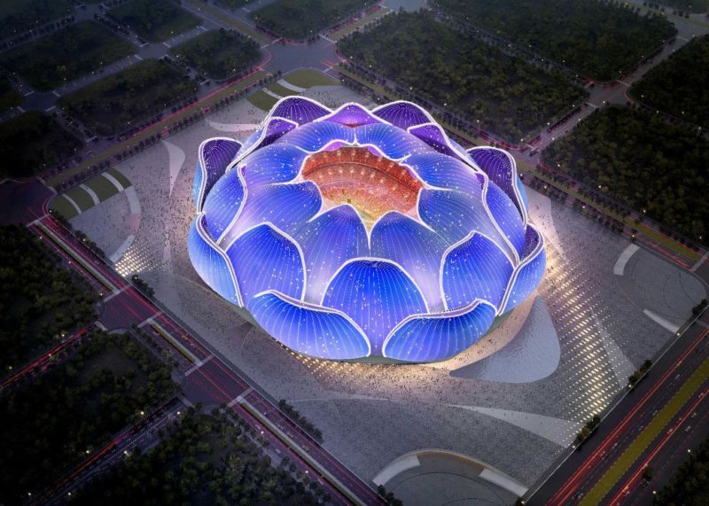 China vai construir estádio de futebol gigantesco em forma de flor de ...